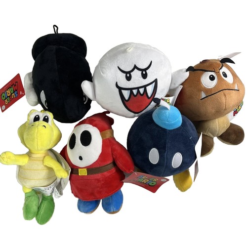 NEW! Super Mario Plush Lot Bullet Bill Boo Bomb Omb Goomba Shy Guy ...