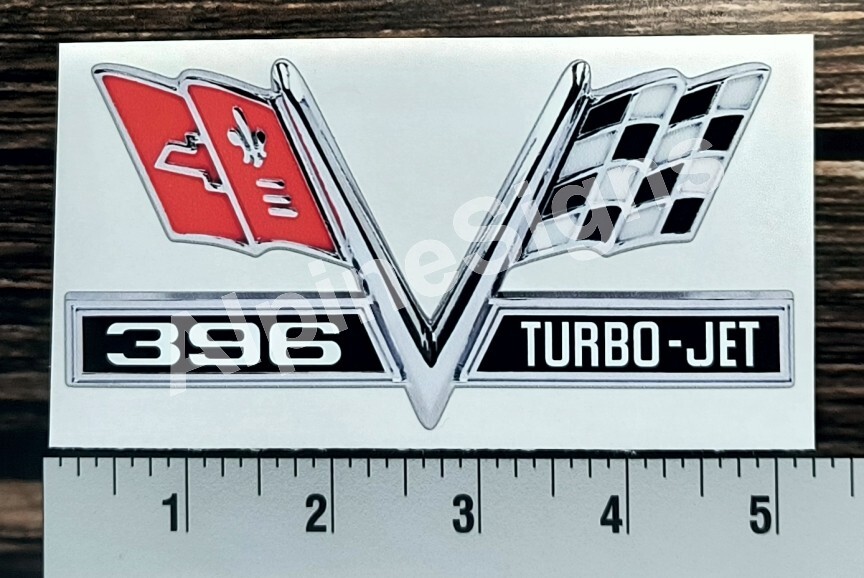 Chevy V Flags Corvette Chevelle Camaro Nova Impala badge sticker decal ...