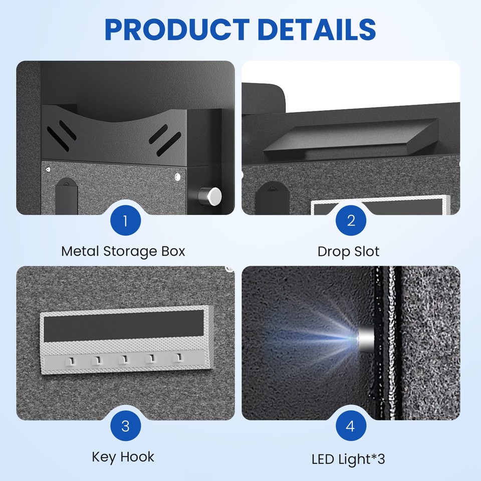 8 Cub Large Digital Safe Box,3 Door Home Safe with Adjustable Shelf ...