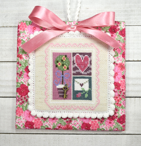 FEBRUARY BLOCKS - (Lizzie Kate) Finished Completed Cross Stitch Ornament | eBay