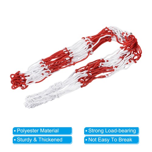 Large Sports Ball Carrying Net Bag Polyester Holds 10-12 Balls, Red ...