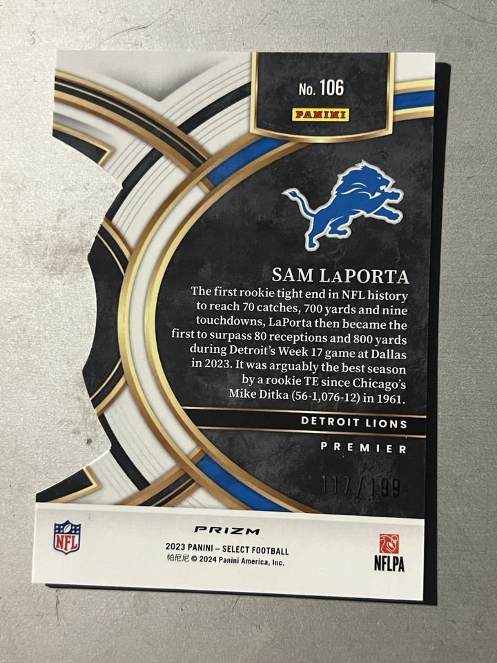2023 Panini Select - Premier Level Sam LaPorta #106 White Prizm /199 ...