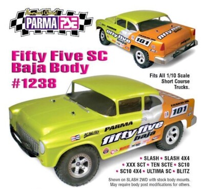 Parma 1/10 Parma '55 Muscle Baja Short Course Truck Chassis Body 1238 ...