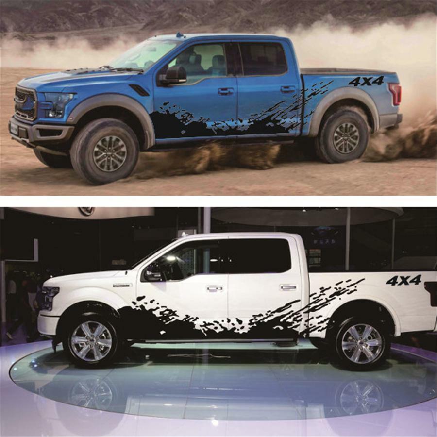 2x Black Splash Decal Side Body Off Road Vinyl Graphic Sticker Truck ...