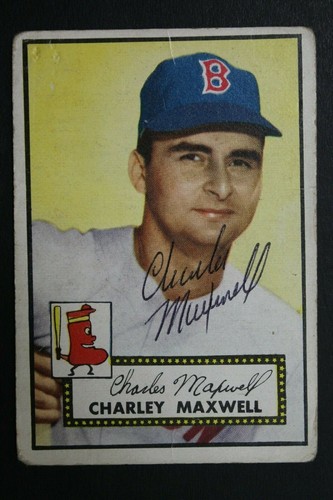 Charlie Maxwell Boston Red Sox Autographed 1952 Topps #180 Signed ...