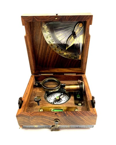 Sextant Wooden Marine Master Box Navigation Ship Instrument Maritime ...