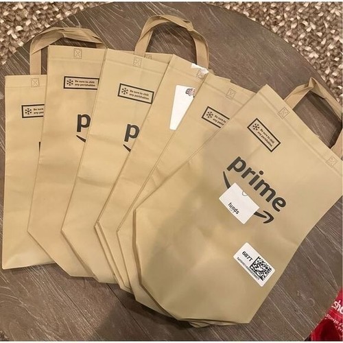 Amazon Prime Whole Foods reusable shopping bags -5 bag 20x12x6” | eBay