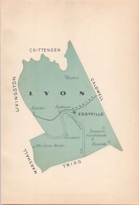 LYON County KENTUCKY Antique Map 1893 | eBay