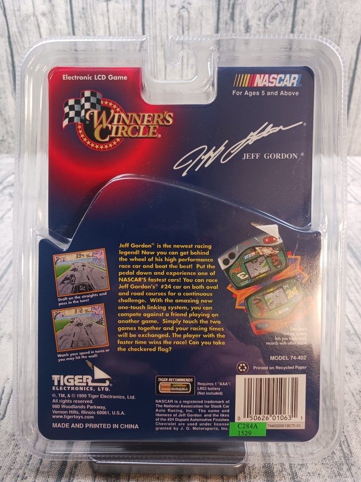 Jeff Gordon Tiger Electronic Handheld Racing Game NASCAR Winner's ...