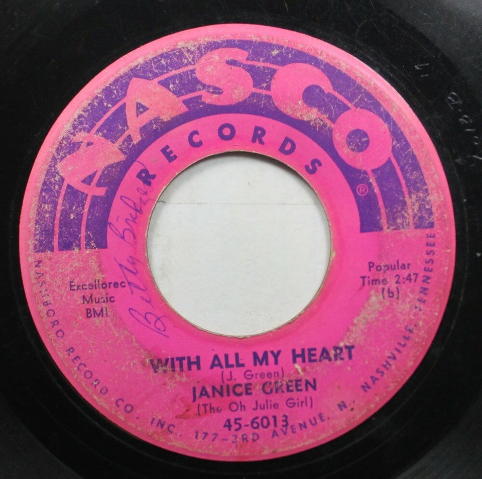Hear! Pop 50S Teen 45 Janice Green - Jackie / With All My Heart On ...