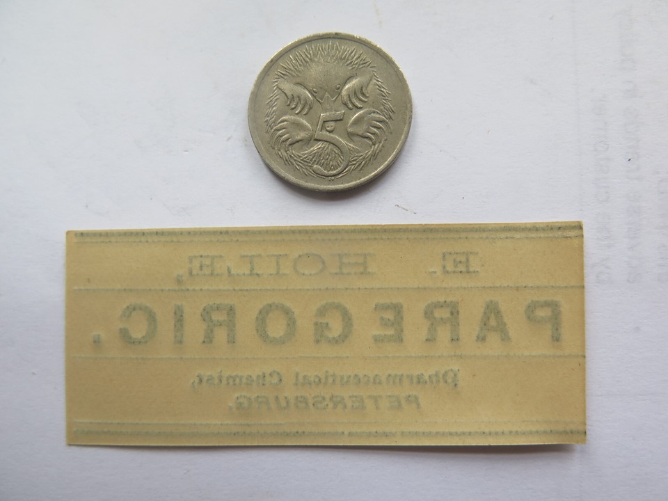 PAREGORIC LABEL by E HOILE PETERSBURG SOUTH AUSTRALIA ORIGINAL c1910 | eBay
