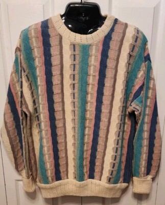VTG Cotton Traders 3D Texture Knit Coogi Style Sweater Mens Size Large ...
