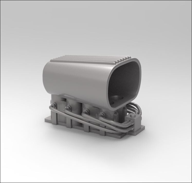 1:16 8 Port Crower Style 3DPrinted Blower Hat With Injector Body and ...