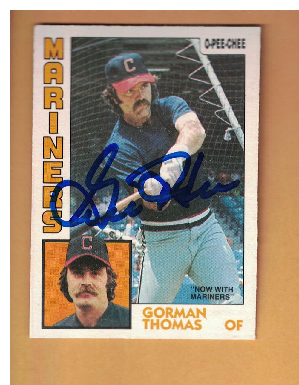 GORMAN THOMAS AUTOGRAPHED 1984 O-PEE-CHEE BASEBALL CARD SIGNED SEATTLE ...
