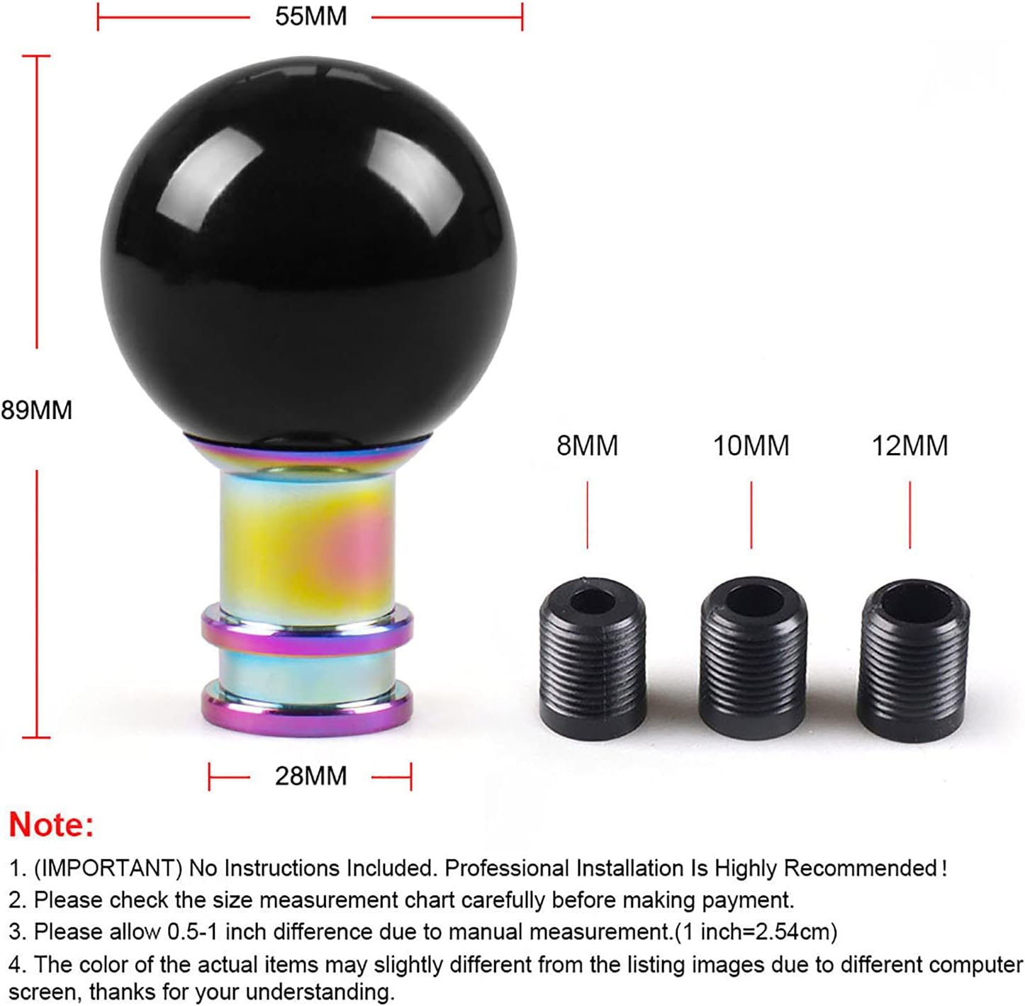 Gear Shift Knob - Beauty Life round Ball Shift Knob Crystal Transparent ...