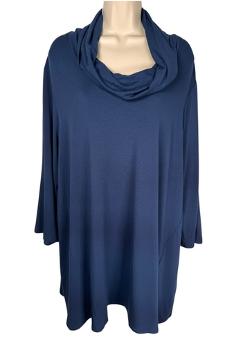 J Jill Wearever Collection Tunic Top Womens 2X Cowl Neck 'Evening Blue ...