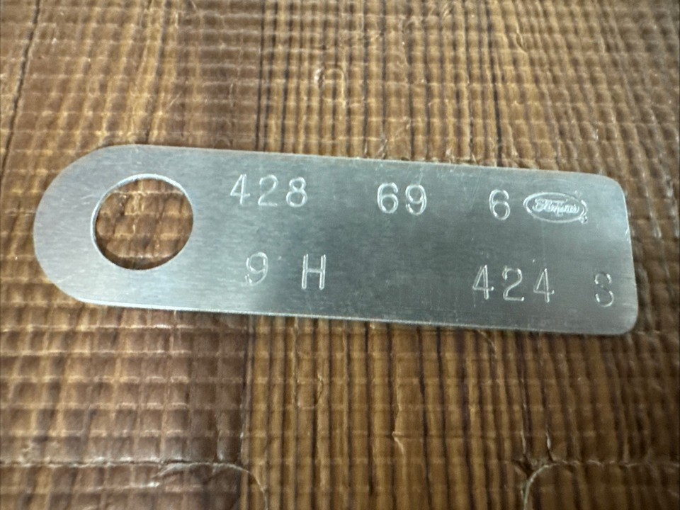 FORD 428 Mustang Shelby Engine Tag 424S. 1969 4 Speed 8H Date 1969 ...