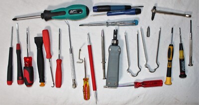 (QTY 24) Lot Of Assorted Hand Tools for Electronics small screwdrivers ...