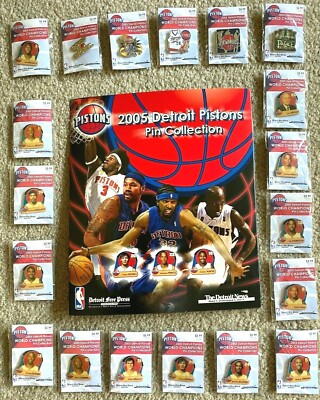 2005 Detroit Pistons COMPLETE 19 Pin Set with Special Album | eBay