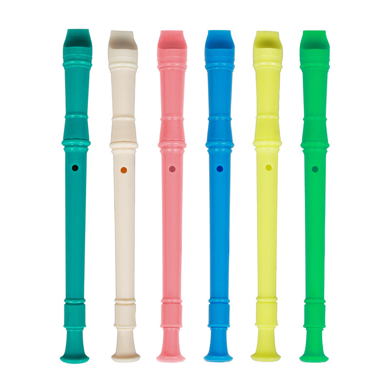 8 Holes Plastic Recorder Long Flute Woodwind Instrument Colorful Kids ...