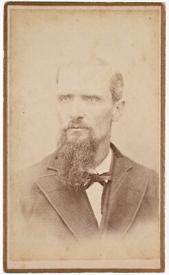 ANTIQUE CDV CIRCA 1880s J.I. MERRIAM HANDSOME BEARDED MAN IN SUIT ...