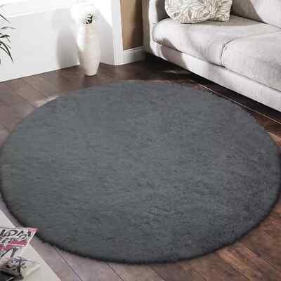 Easy-Going 4X4 Feet Round Area Rugs for Living Room, Round, Grey | eBay