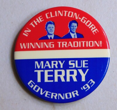 Bill Clinton 1993 Virginia Governor campaign pin button political | eBay