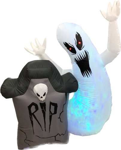 5ft Gemmy Airblown Inflatable Prototype Halloween Ghost w/ Tombstone ...