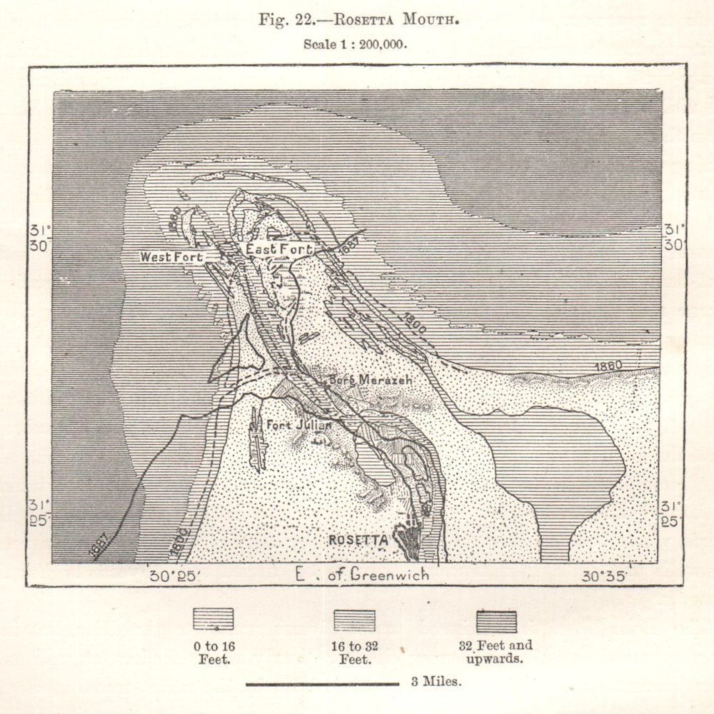 Ancient Egypt Rosetta Map