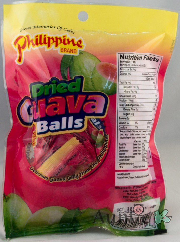 3 BAGS Philippine Brand Dried Guava Balls 3.5 oz 100g ~15 pcs Fruit ...