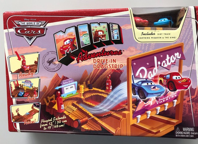 2008 Mattel Disney Pixar Cars Mini Adventure Drive in Dragstrip Playset ...