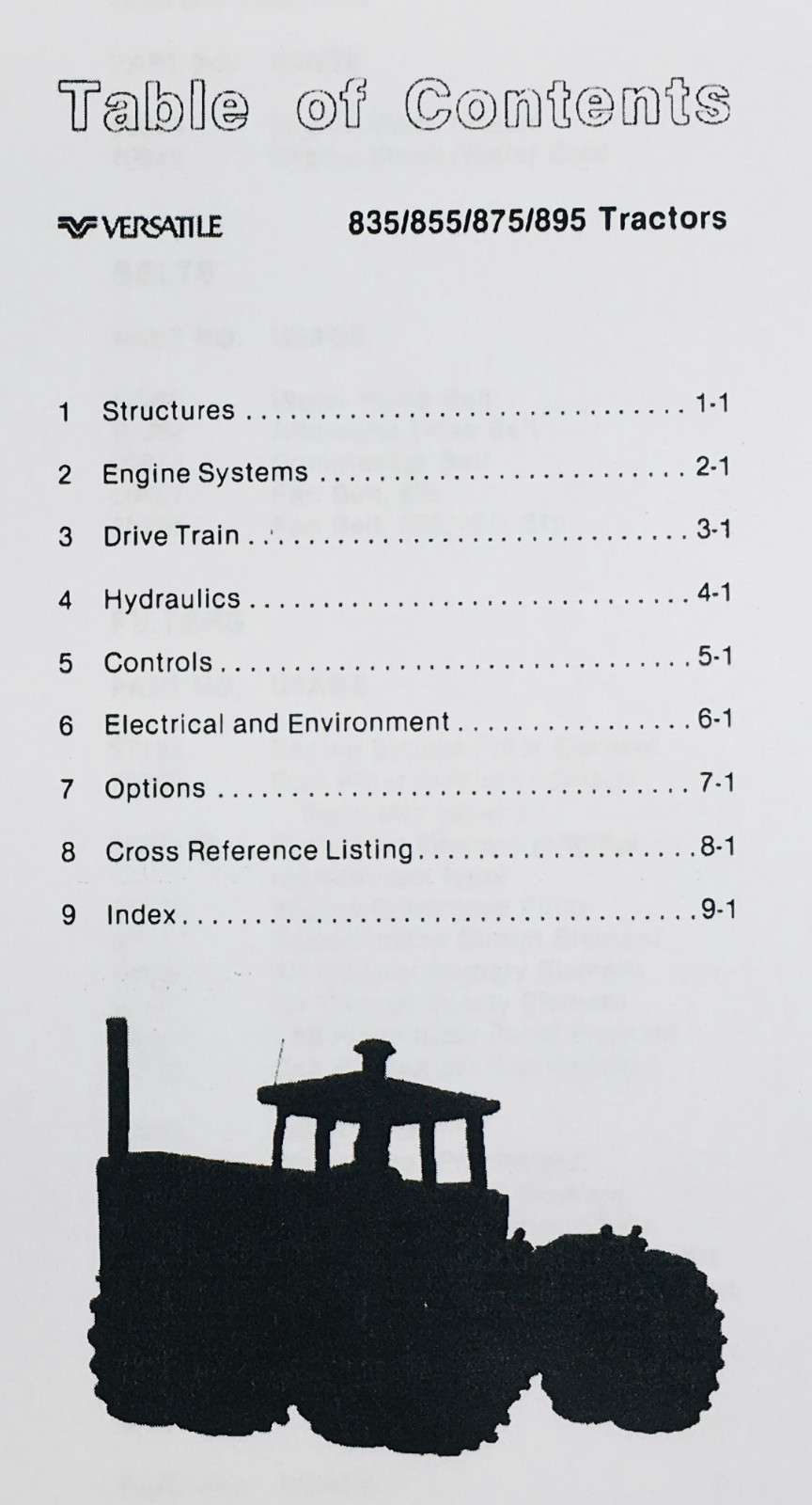 Versatile 835 855 875 895 Tractor Parts Manual Catalog Engine Chassis ...