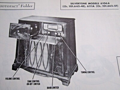 SILVERTONE 6106A & 6111A PHONOGRAPH - RADIO PHOTOFACT | eBay