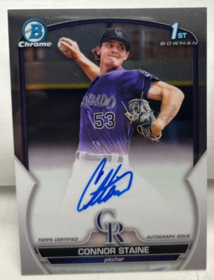 Connor Staine 2023 Bowman Chrome Prospect Autograph Auto - COLORADO ...