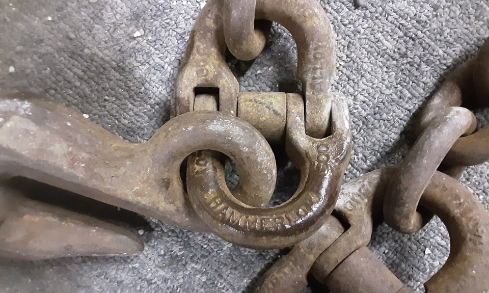 Double 10 feet Logging Chain Rigging Moving Hammerlock Loop Coupling 1/ ...