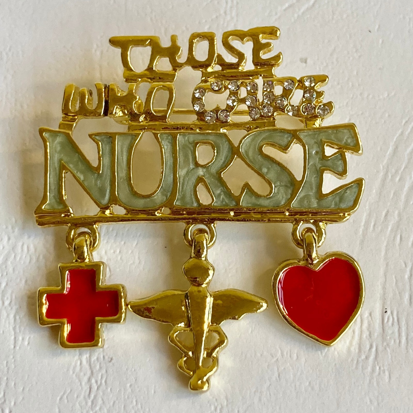 Nursing Pin Brooch Caduceus Heart Charms Graduation Gift RN LPN CNA ...