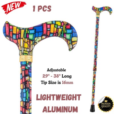 Adjustable Walking Stick Folding Color Cane for Men/Women Stylish ...