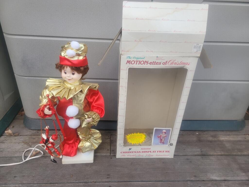 Telco Motionettes of Christmas Jester Figure Telco 18” Size Vintage Box ...