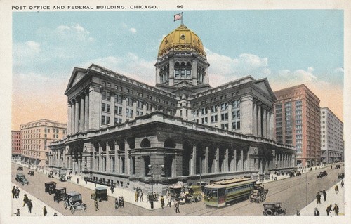 Post Office And Federal Building Exterior Chicago Illinois IL Cars ...