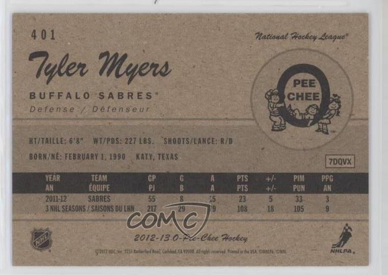2012-13 O-Pee-Chee Retro Tyler Myers #401 | eBay