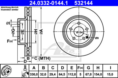 ATE Brake Disc For MERCEDES Glk C219 S211 W204 W211 W219 X204 ...