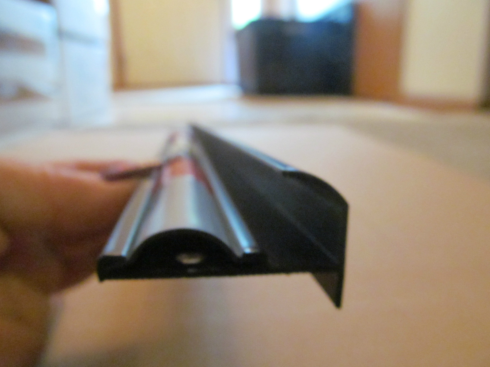 37" Black Aluminum Vinyl Insert Type Gutter Drip Rail Trim 1 7/16" x1/4 ...
