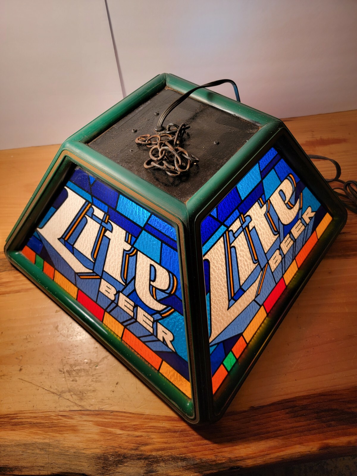 MILLER LITE BEER POOL TABLE LIGHT ~FROM MINEOLA HOTEL IL. AL CAPONE'S ...