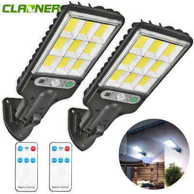 2er 5000W LED Solarleuchte mit Bewegungsmelder Außen Lampe Fluter ...