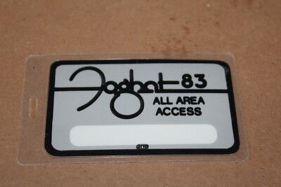 Foghat - Laminated Backstage Pass - AAA 1983 - FREE SHIPPING - | eBay