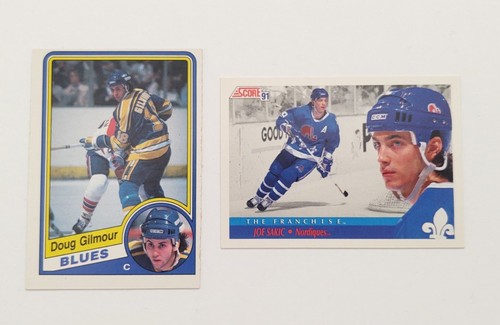 Doug Gilmour Rookie Card Rc 1984 O Pee Chee 185 91 Score Joe Sakic 336 ...