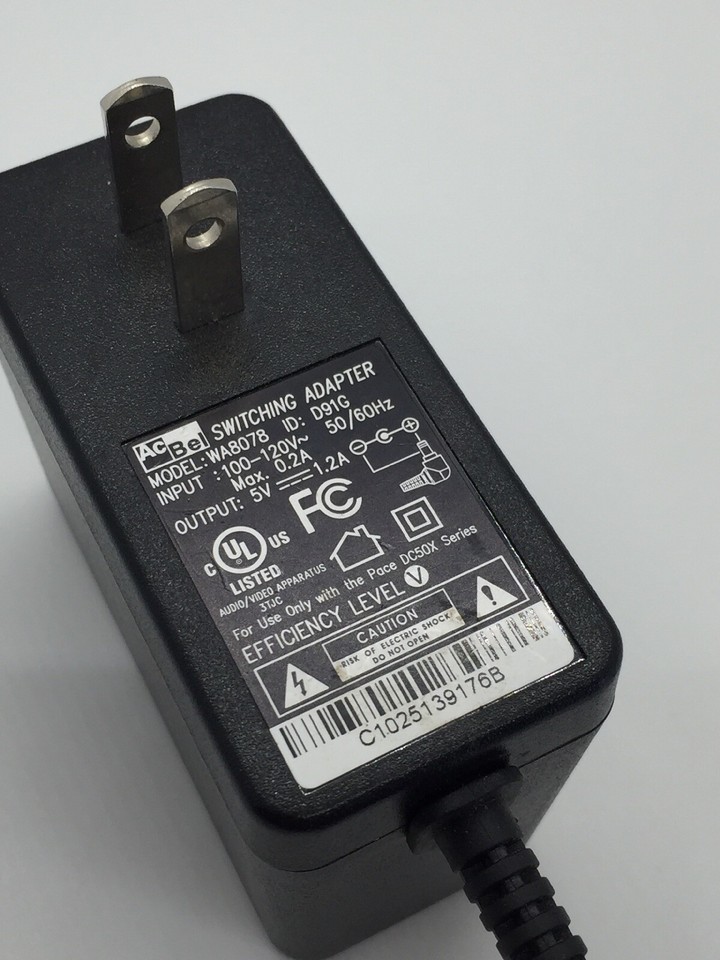 AC Bel Model WA8078 Output 5V 1.2A Switching Adapter Genuine Power ...
