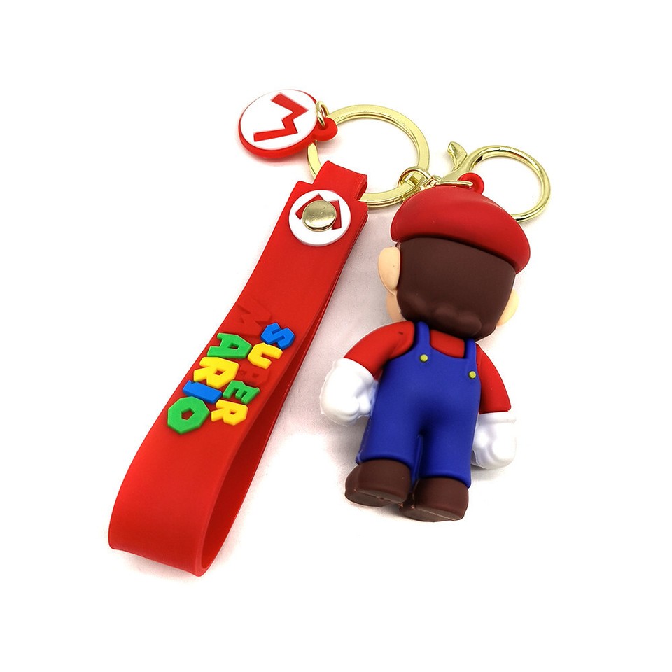 Mario Keychain Super Mario Bros. Figure Toys Cartoon Dolls Car Bag Key ...