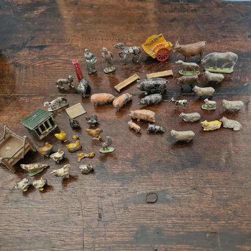 Vintage lead farm animals items job lot Sheep Pigs Chickens Britains ...