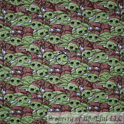 BonEful Fabric FQ Cotton Quilt Baby YODA Star Wars Disney Print Holiday ...